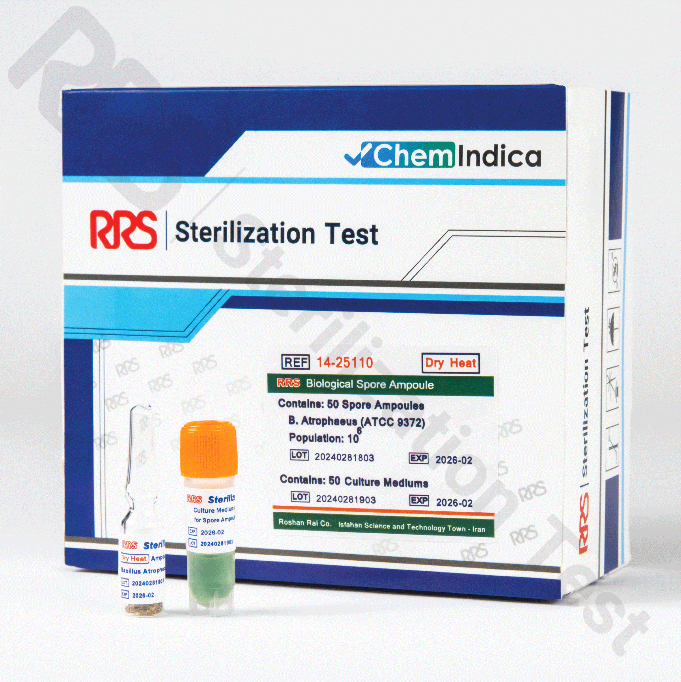Dry Heat Biological Indicator (ampoule) with culture medium (RRS 14 ...